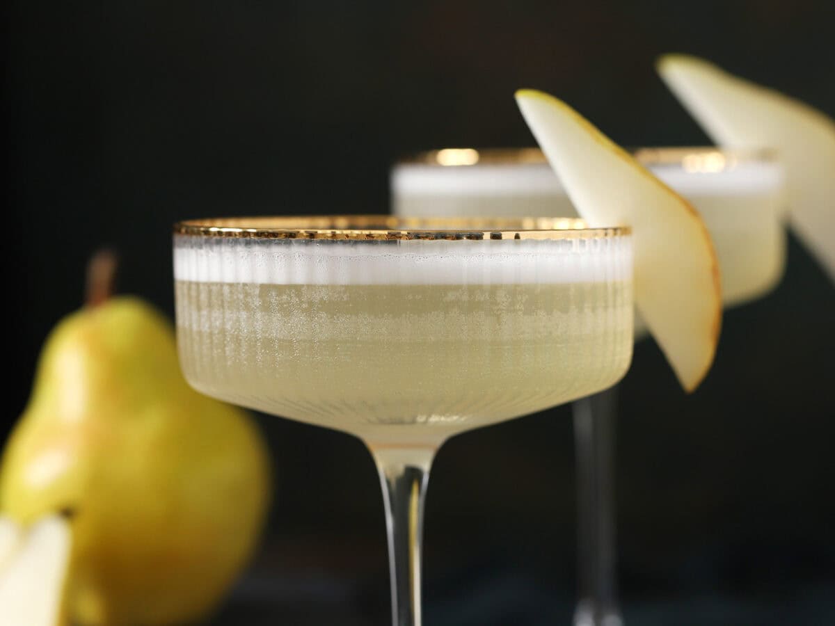 Simple Pear Gin Cocktail with Rosemary - Homemade Happy Hour
