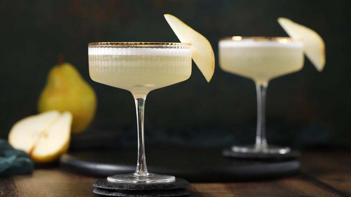 Pear Vodka Sour Cocktail - Homemade Happy Hour