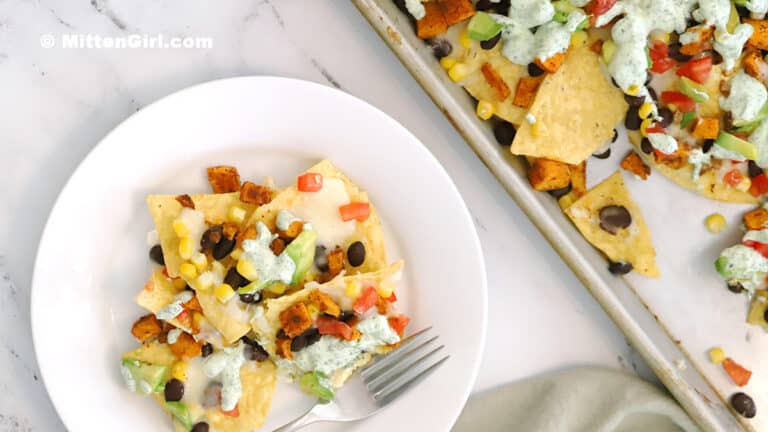 Loaded Vegetarian Nachos (Sheet Pan Recipe) - Homemade Happy Hour