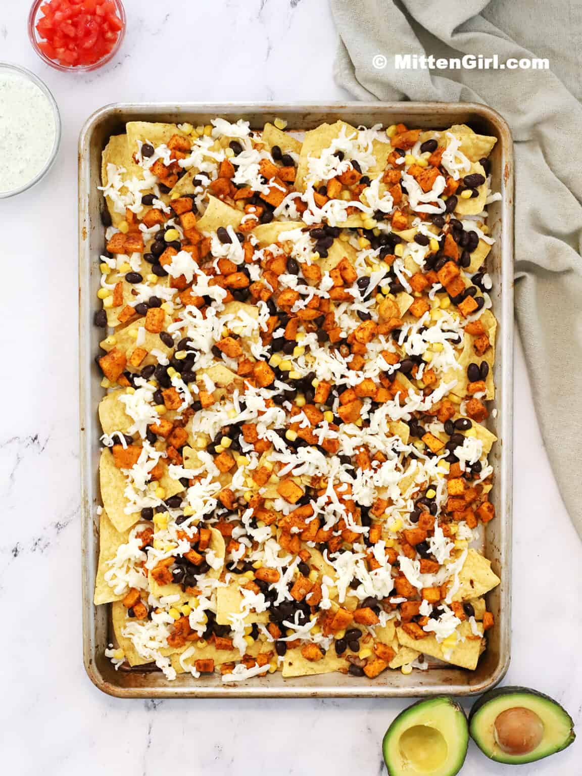 Loaded Vegetarian Nachos (Sheet Pan Recipe) - Homemade Happy Hour