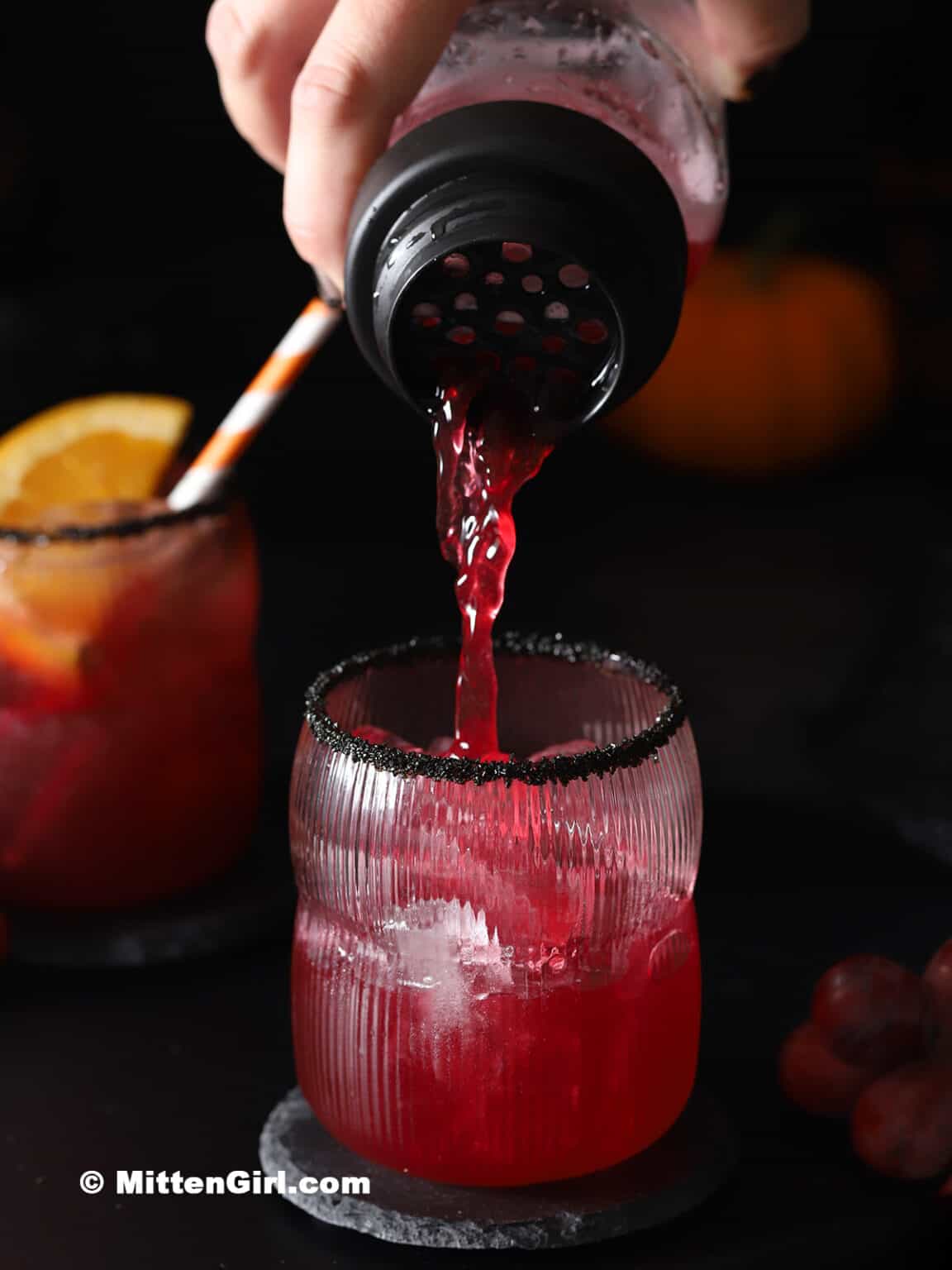 Black Cat Halloween Mocktail (Non Alcoholic) - Homemade Happy Hour