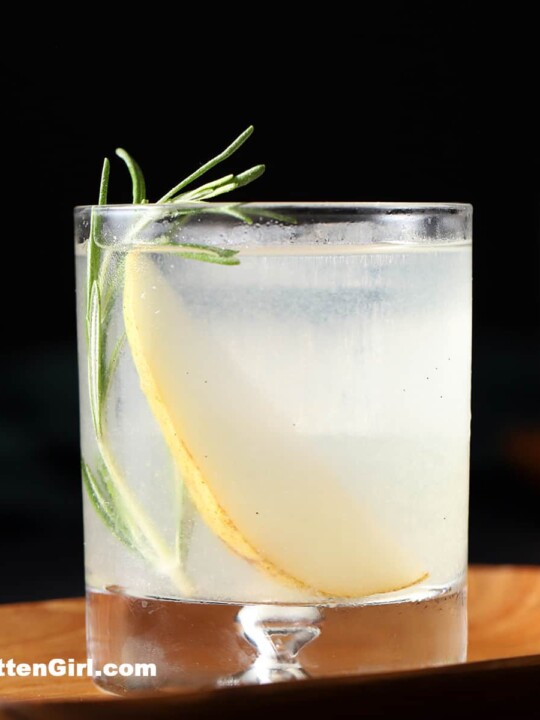 Simple Pear Gin Cocktail with Rosemary - Homemade Happy Hour