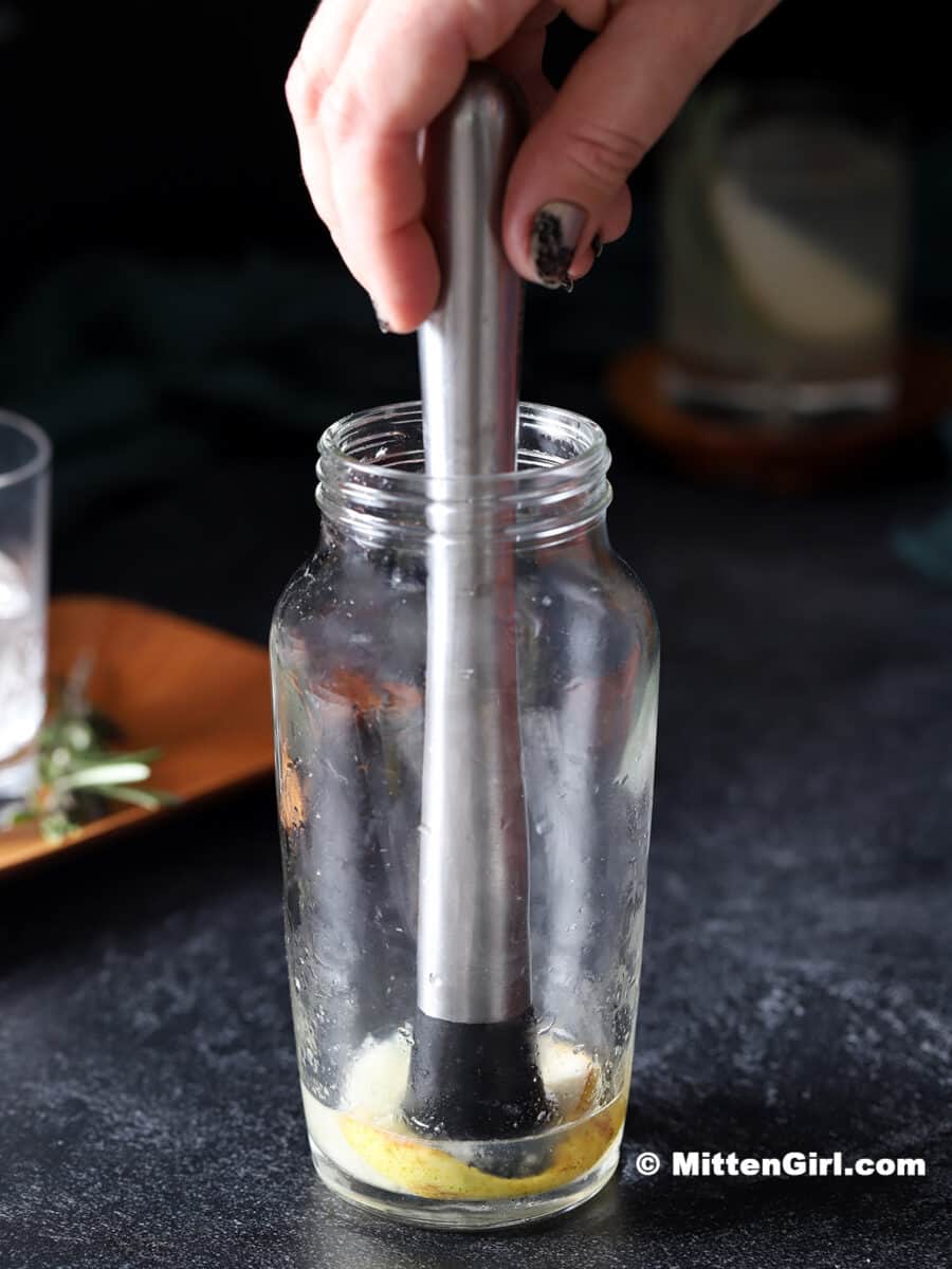 Simple Pear Gin Cocktail with Rosemary - Homemade Happy Hour