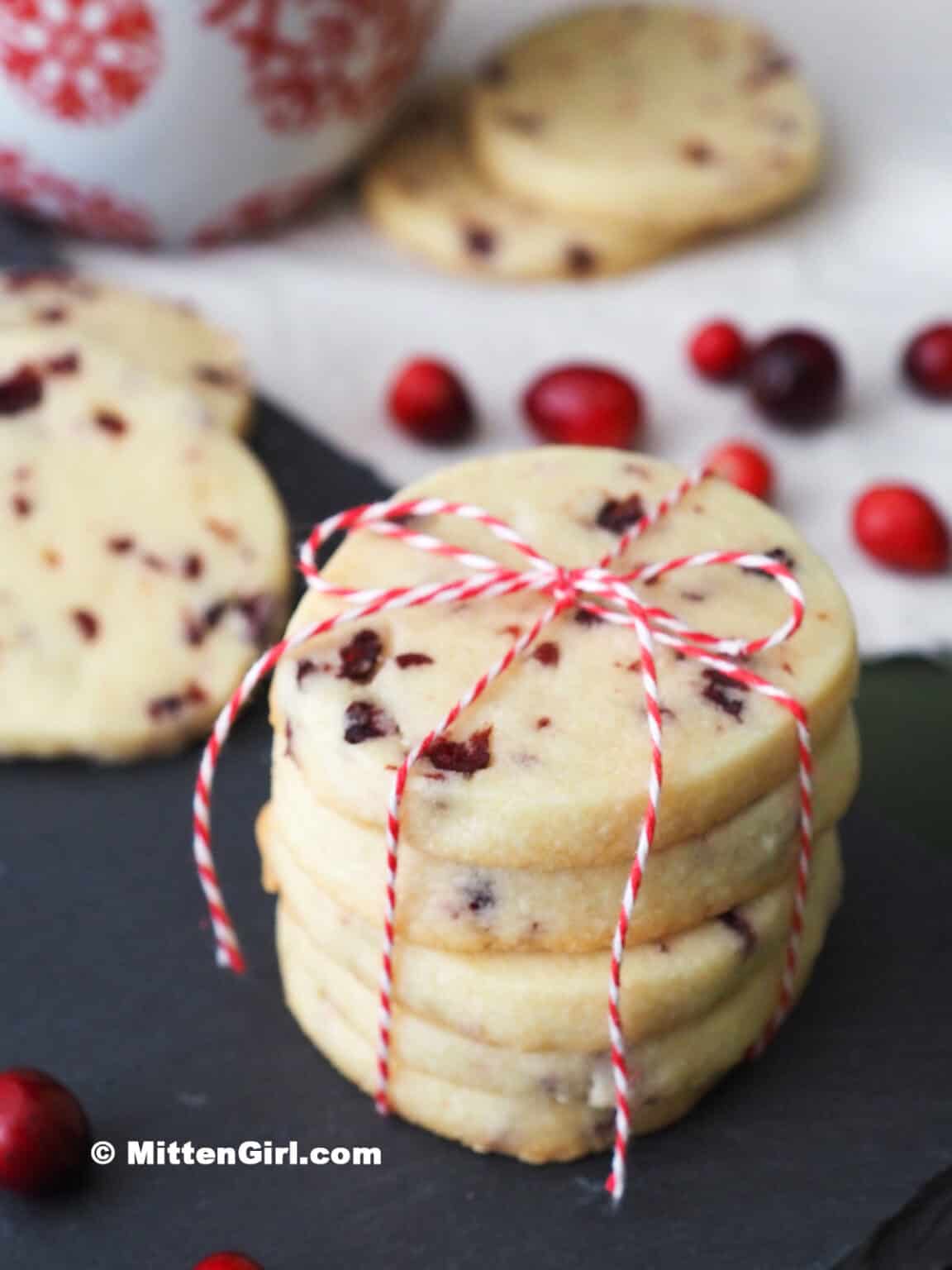 Cranberry Shortbread Cookies (Slice and Bake Recipe) - Homemade Happy Hour