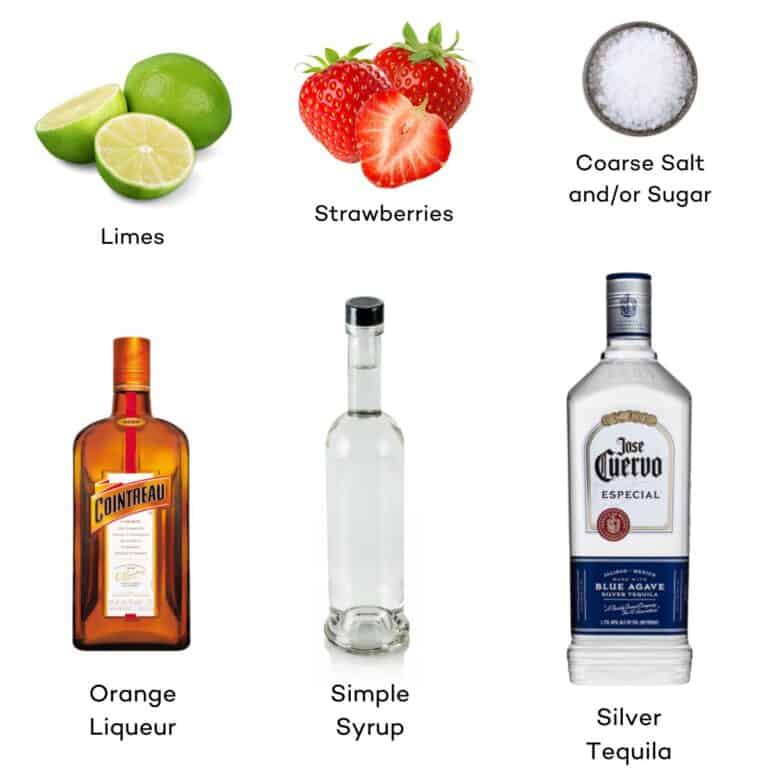 Fresh Strawberry Margarita On The Rocks - Homemade Happy Hour