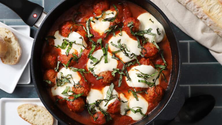 Stove Top Italian Meatballs Appetizer in Sauce - Homemade Happy Hour