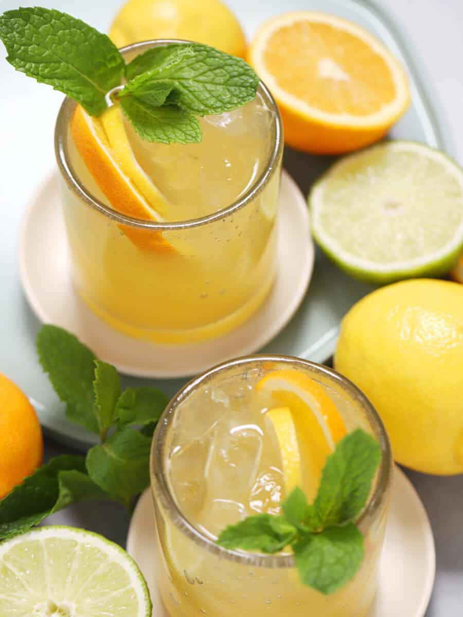Sparkling Non-Alcoholic Citrus Punch Mocktail - Homemade Happy Hour