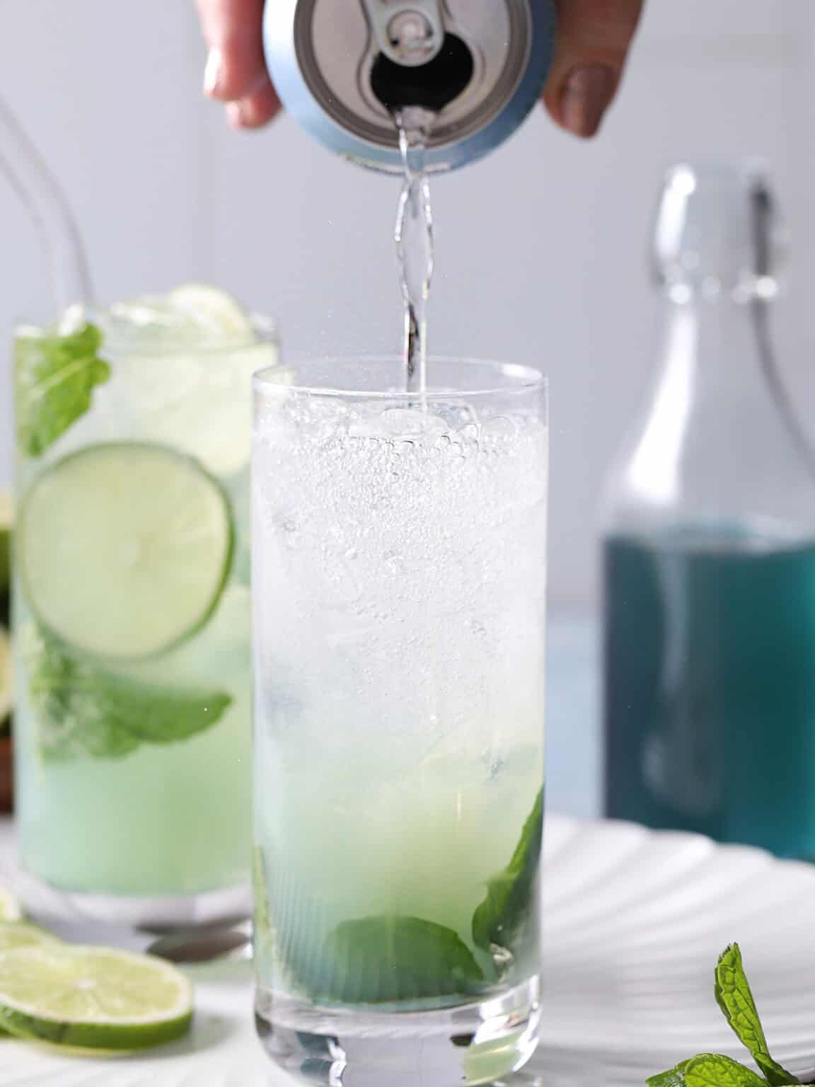 Blue Mojito Cocktail (Blue Curaçao Mojito) - Homemade Happy Hour