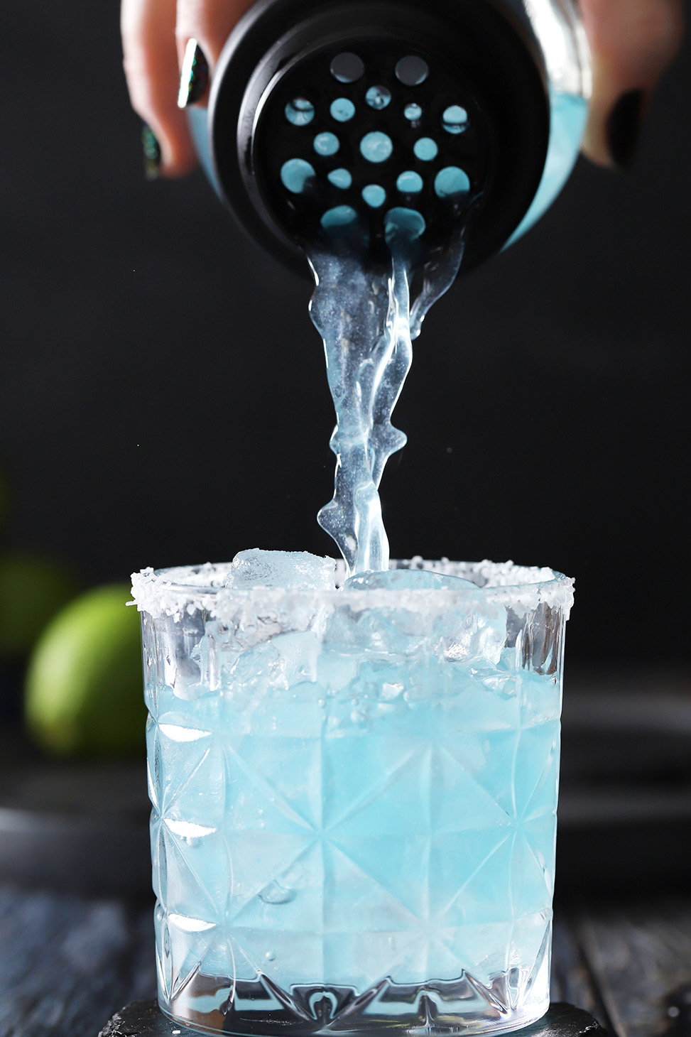 Blue Margarita with Naturally Colored Blue Curacao - Homemade Happy Hour